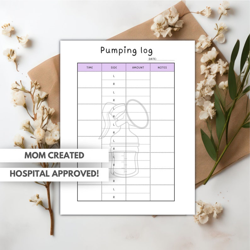 Baby Feeding Schedule, Breastfeeding and Pumping Log, Newborn Nursing ...