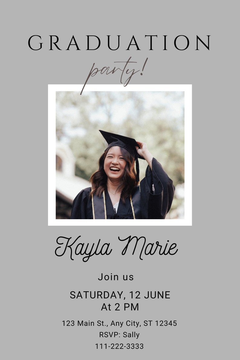 Digital Graduation Party Invitation to Customize and Send via Text or ...
