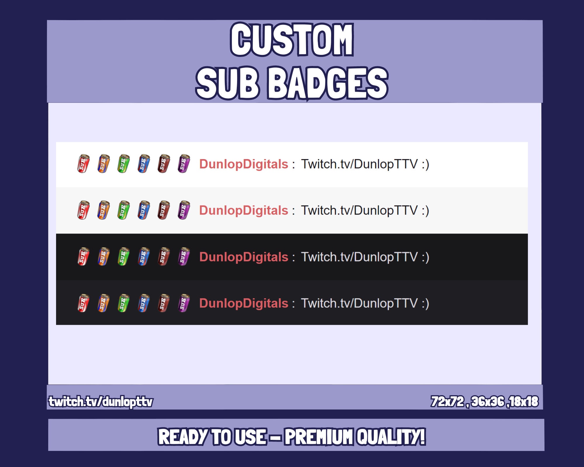 Twitch Discord Custom Soda Can Sub Badges Emote for Live Stream - Etsy