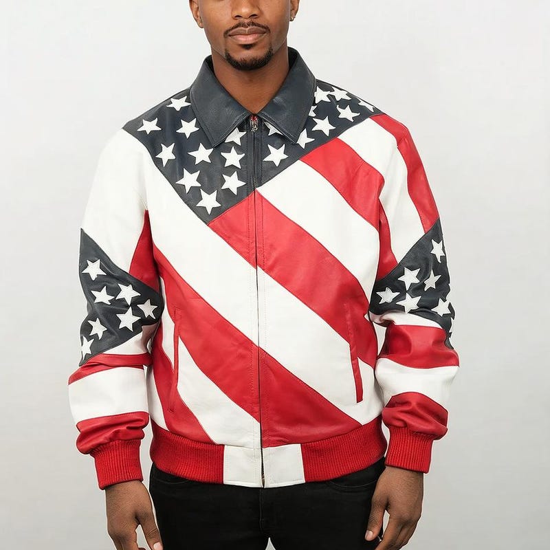 Usa Flags Leather Jackets - Etsy