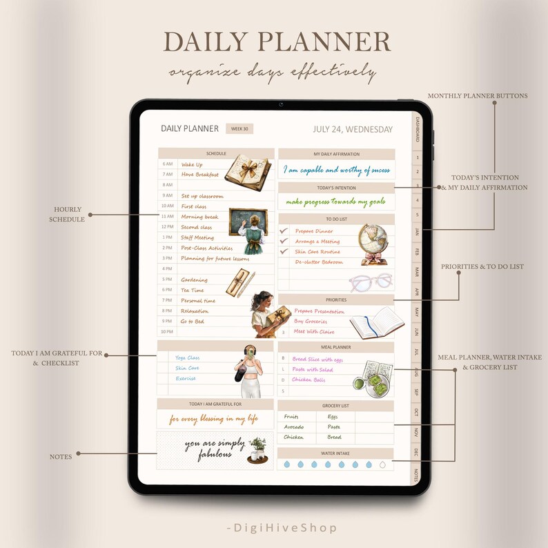 Digital Teacher Planner 2024 2025 Dated Academic Planner, Lesson ...