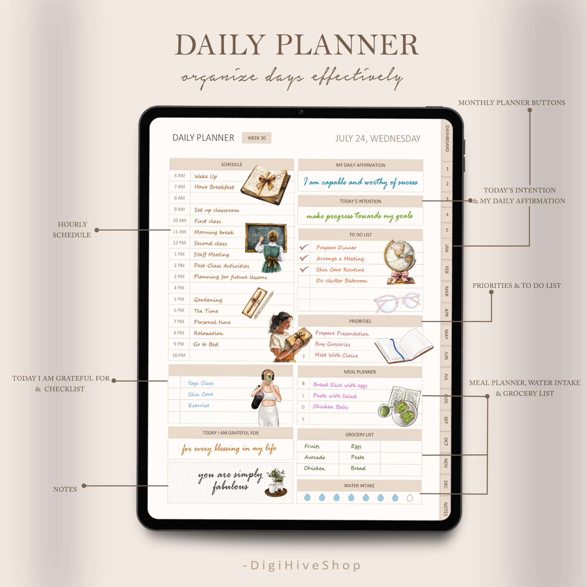Digital Teacher Planner 2024 2025 Dated Academic Planner, Lesson ...