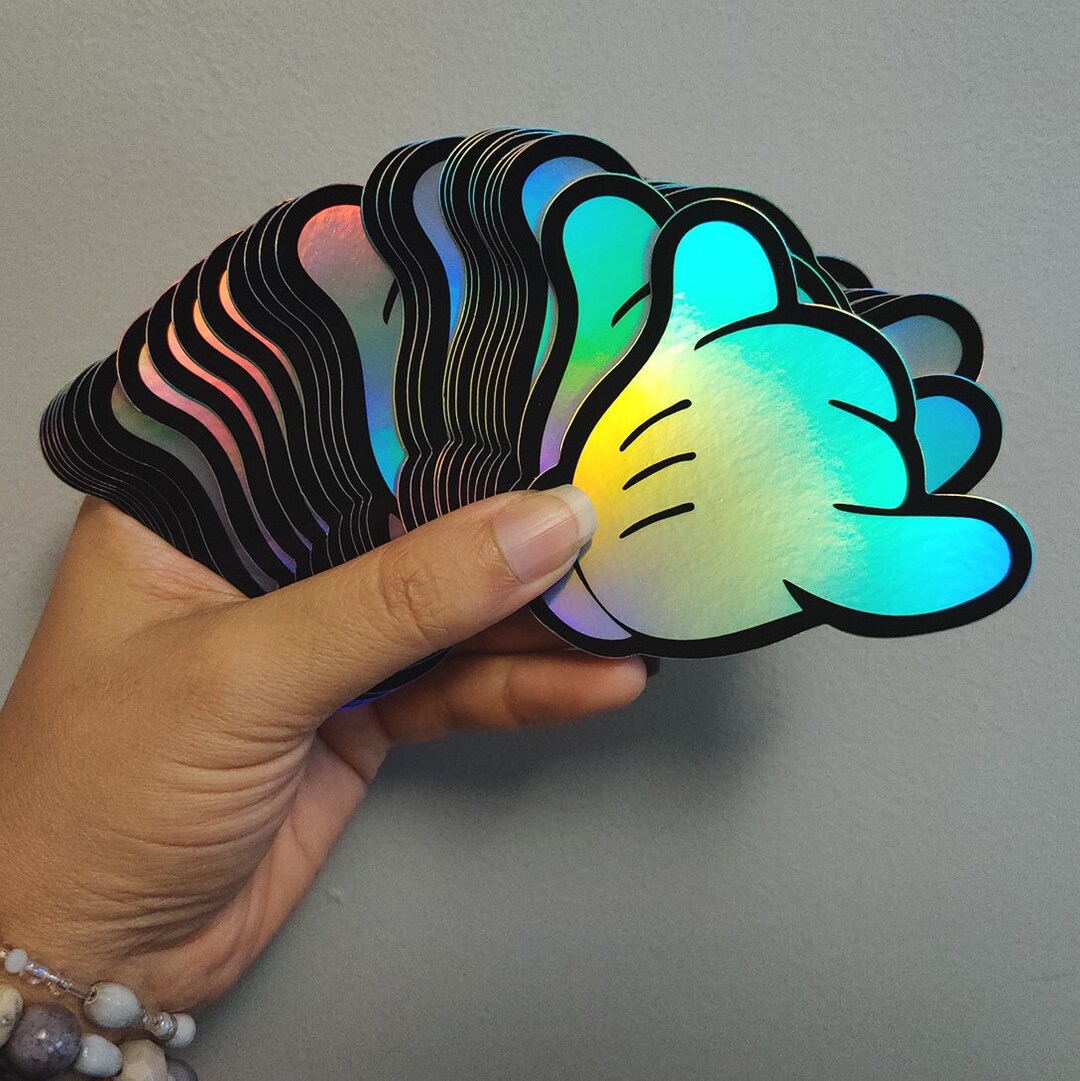 5-bundle Pack Holographic Rainbow Shiny Disney Mickey Mouse Shaka Hang ...
