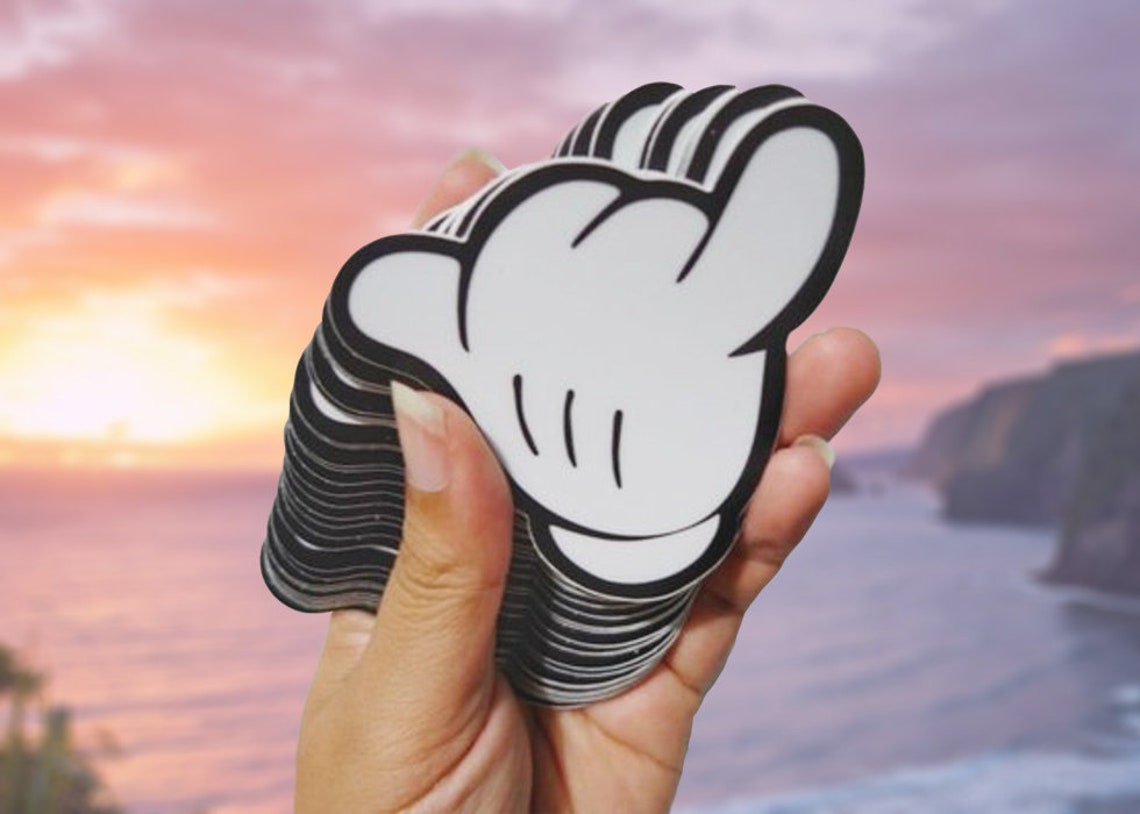 5-bundle Pack Disney Mickey Mouse Shaka Hang Loose Sticker - Etsy