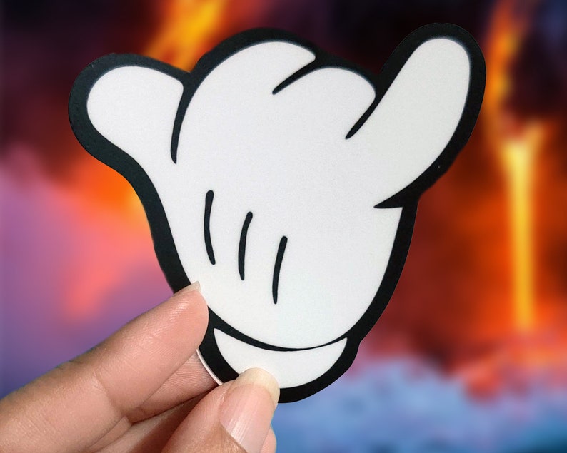 Disney Mickey Mouse Shaka Hang Loose Sticker - Etsy