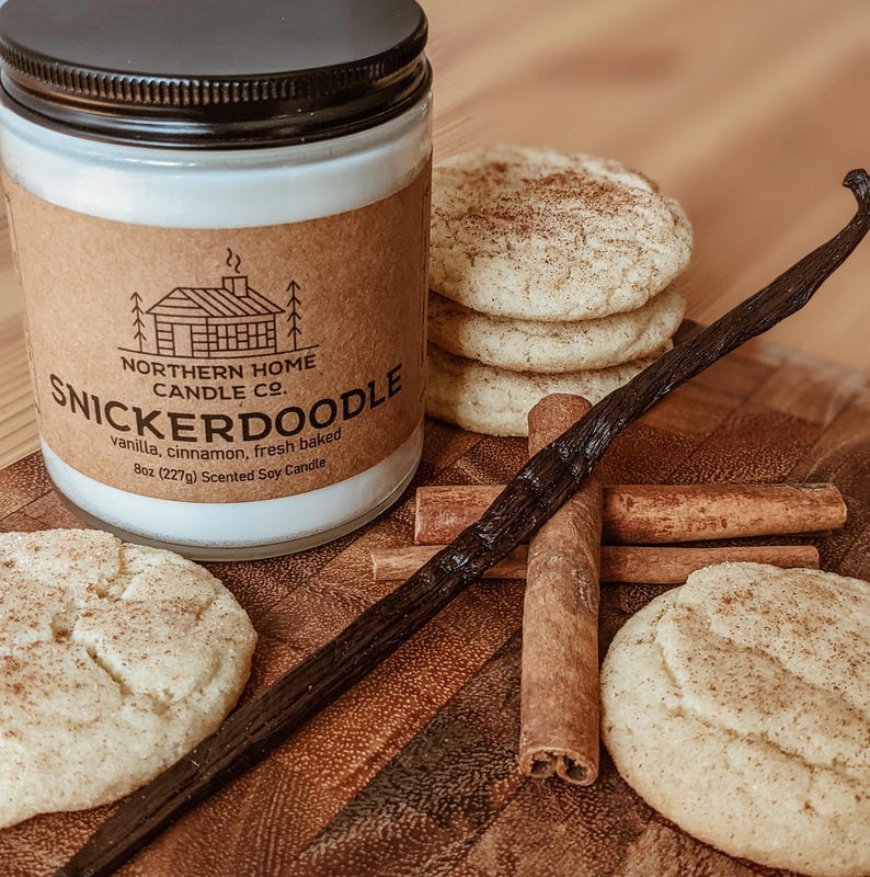 Snickerdoodle Soy Candle: Vanilla Cinnamon Scent, Handmade - Etsy