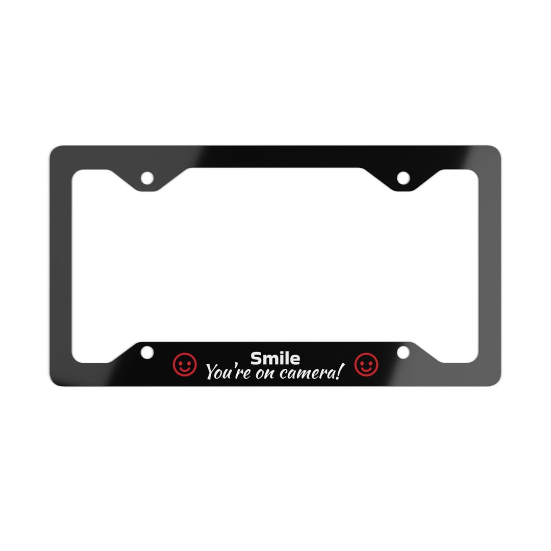 Black Smile, You're on Camera Metal License Plate Frame - Etsy