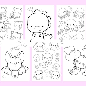 50 KAWAII COLORING PAGES for Kids/ Coloring Sheets / Coloring Activity ...