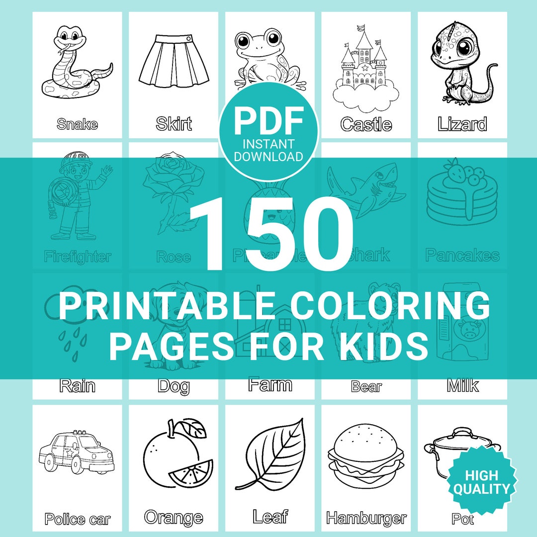 150 Printable Coloring Pages for Kids / Coloring Book / Coloring Pages ...