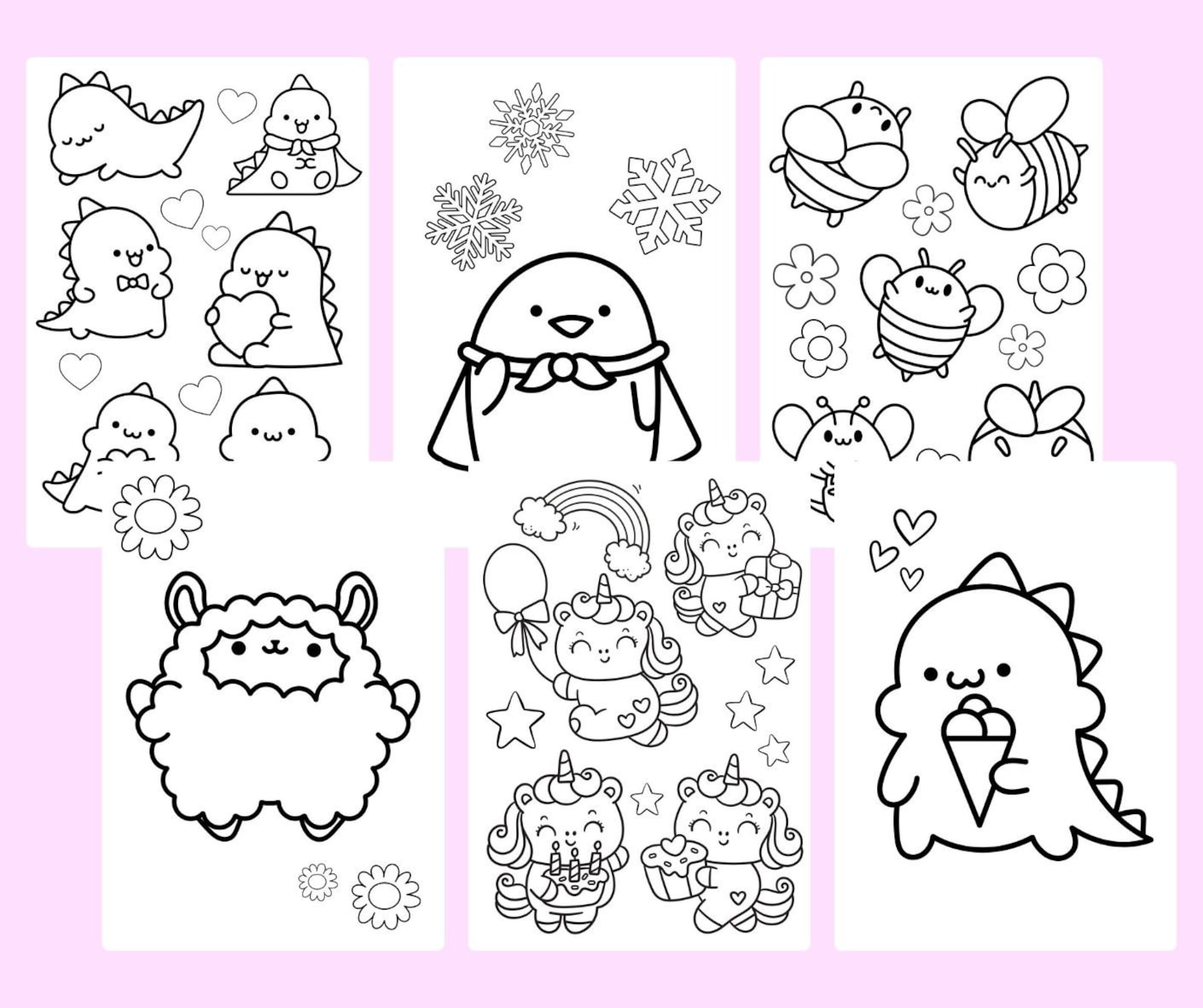 50 KAWAII COLORING PAGES for Kids/ Coloring Sheets / Coloring Activity ...