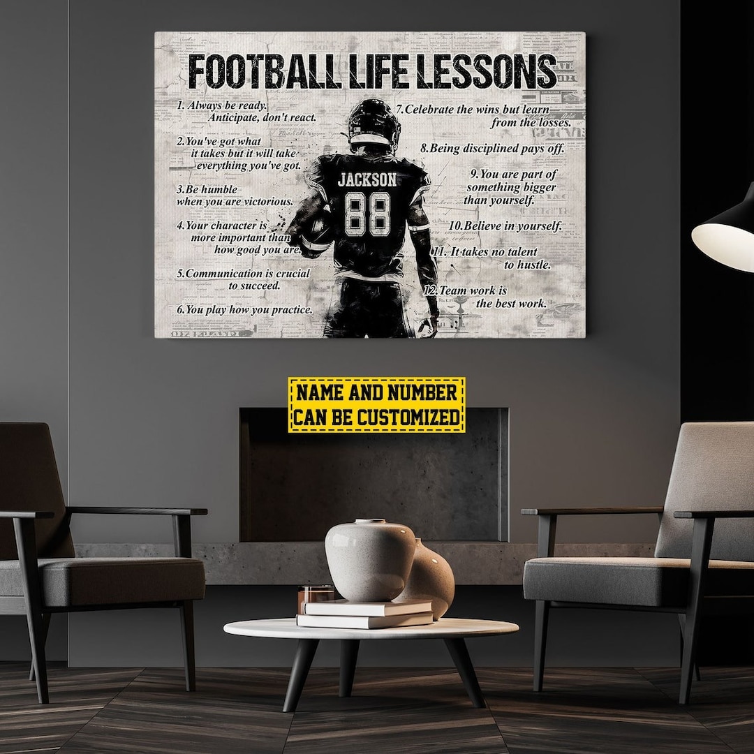 Football Life Lessons Personalized Poster Print, Football Poster Print ...