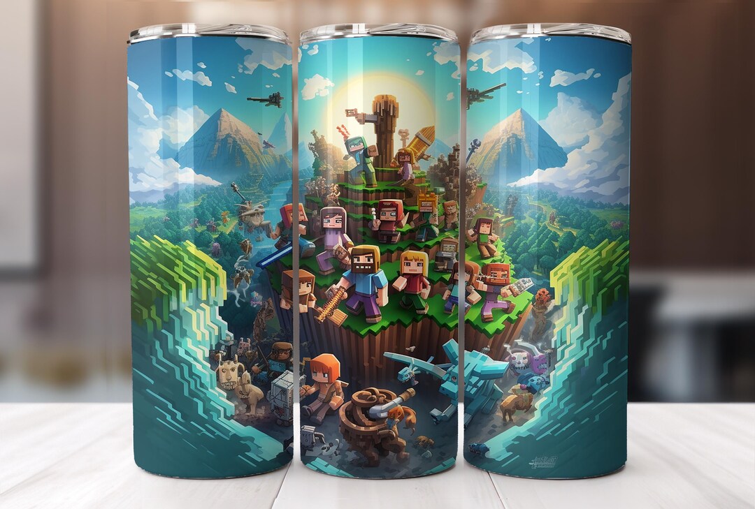 Minecraft Mountains Tumbler Wrap, Minecraft Sublimation Tumbler Designs ...