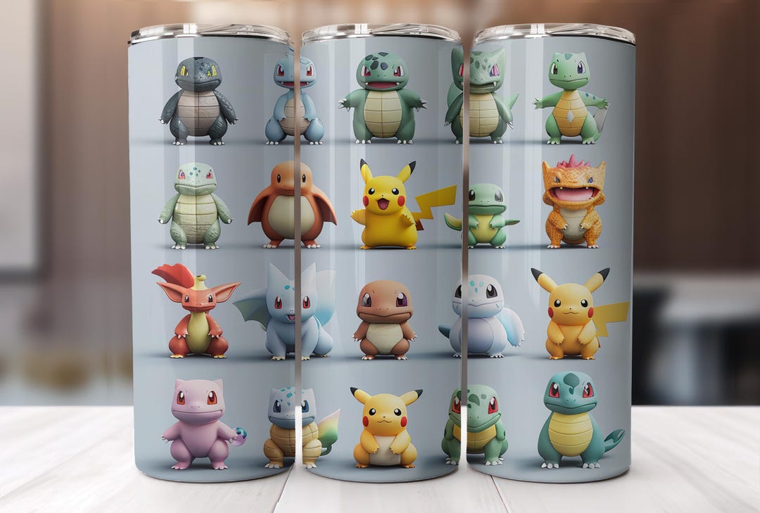 Pokemon Tumbler Wrap, 20oz Skinny Tumbler Pokemon Wrap PNG, Tumbler ...