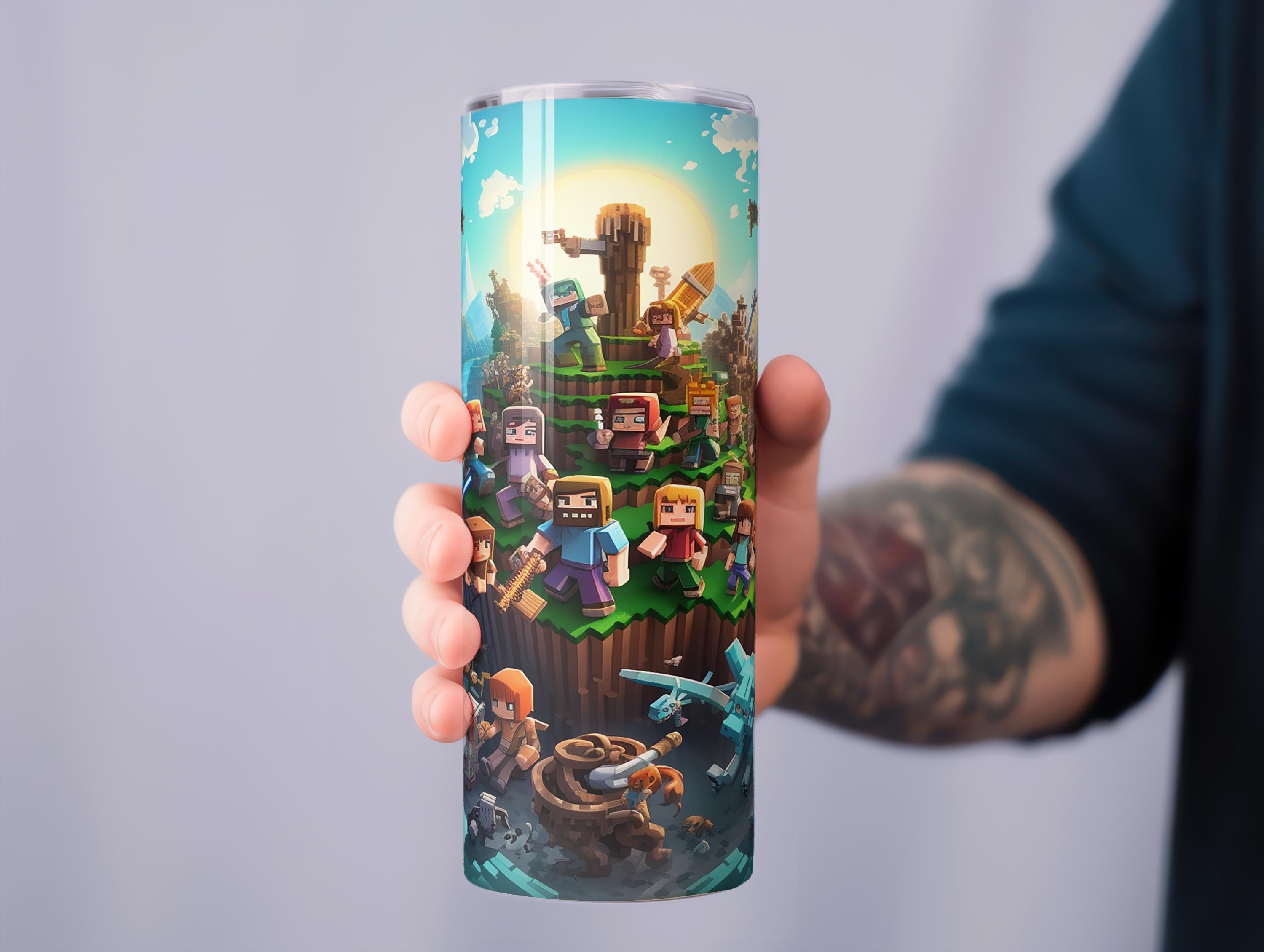 Minecraft Mountains Tumbler Wrap, Minecraft Sublimation Tumbler Designs ...