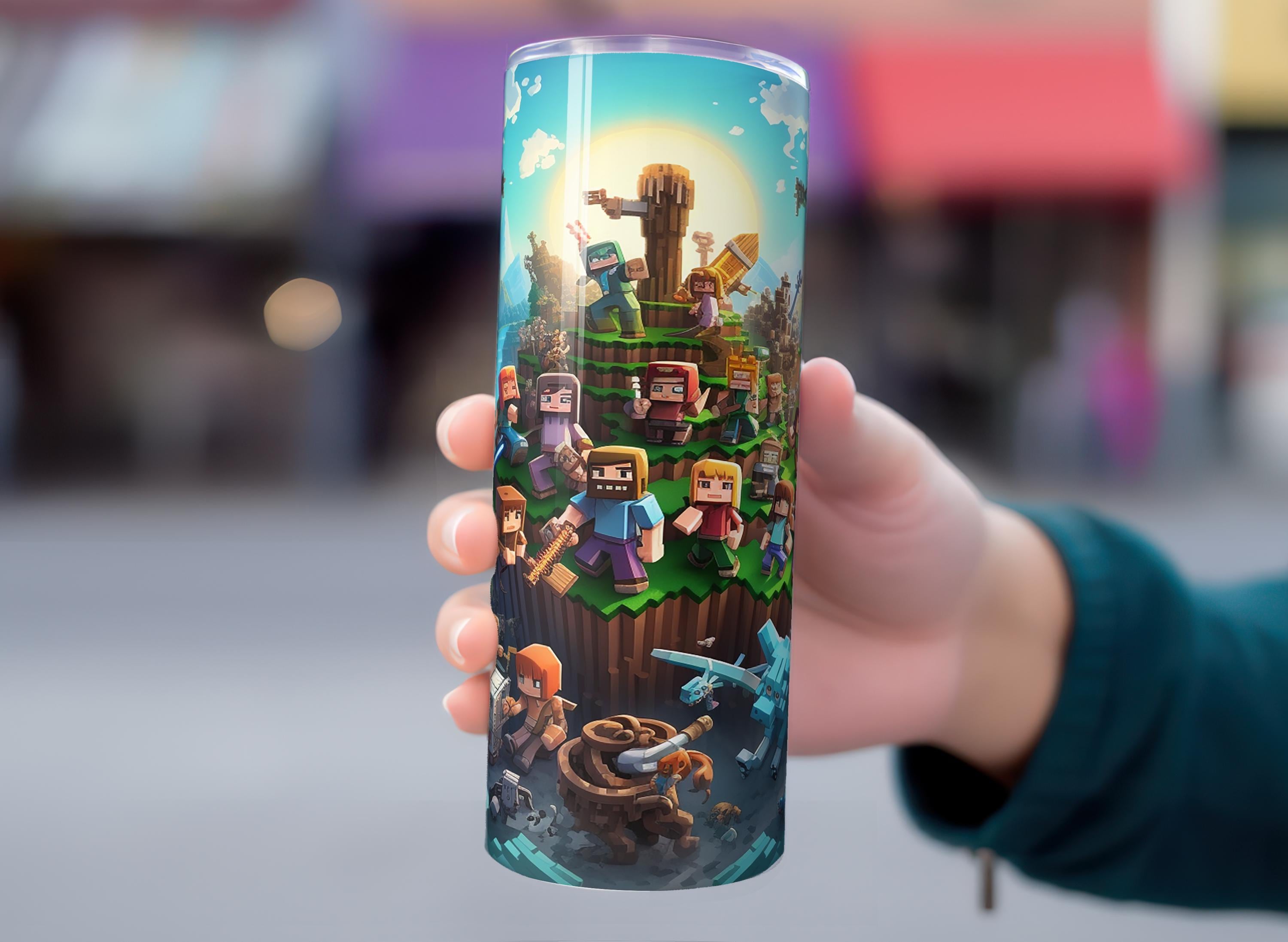 Minecraft Mountains Tumbler Wrap, Minecraft Sublimation Tumbler Designs ...