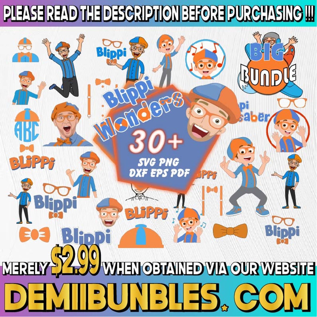 Blippi SVG Bundle, Happy Birthday Blippi Svg, Blippi Sublimation Design ...