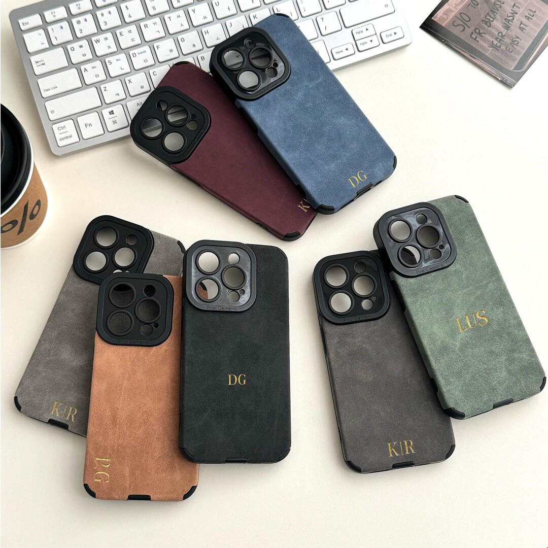 Custom Suede iPhone Case - Personalized Leather Case for iPhone 17 16 ...