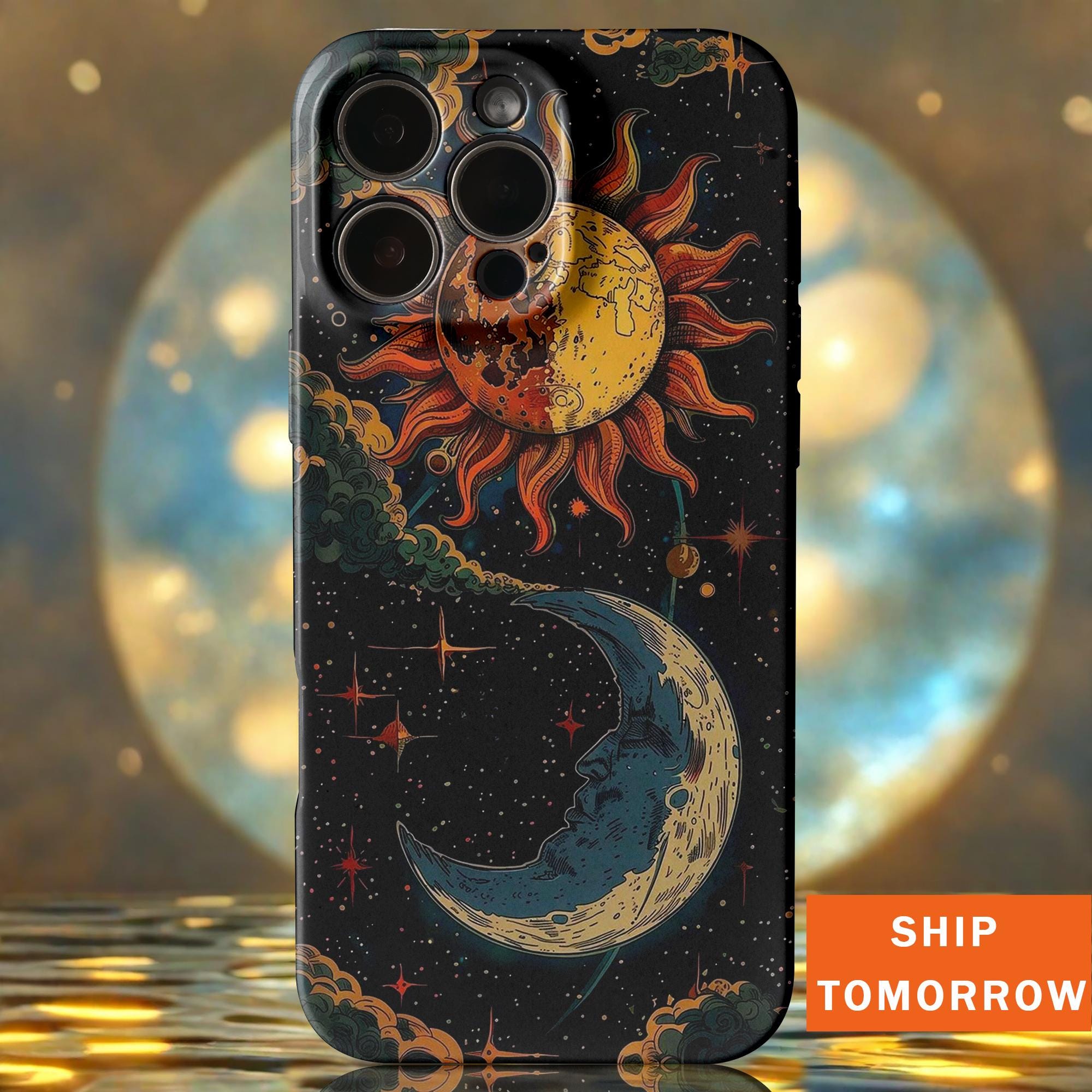 Celestial Moon & Sun iPhone Case – Night Sky Design Case for iPhone 17 ...