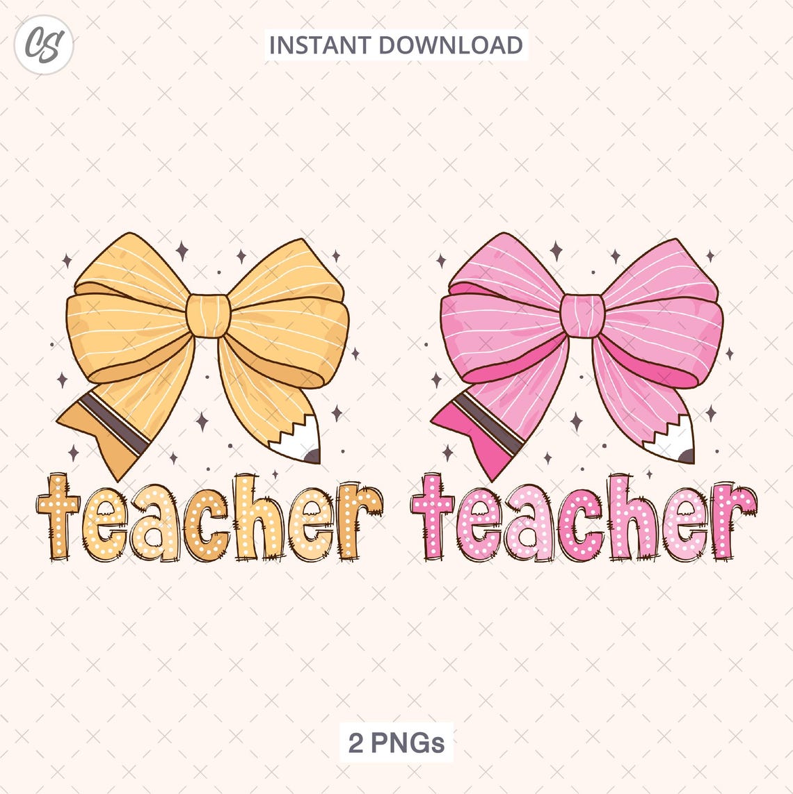 Teacher Pencil Coquette Bow PNG Bundle, Back to School Png, First Day ...
