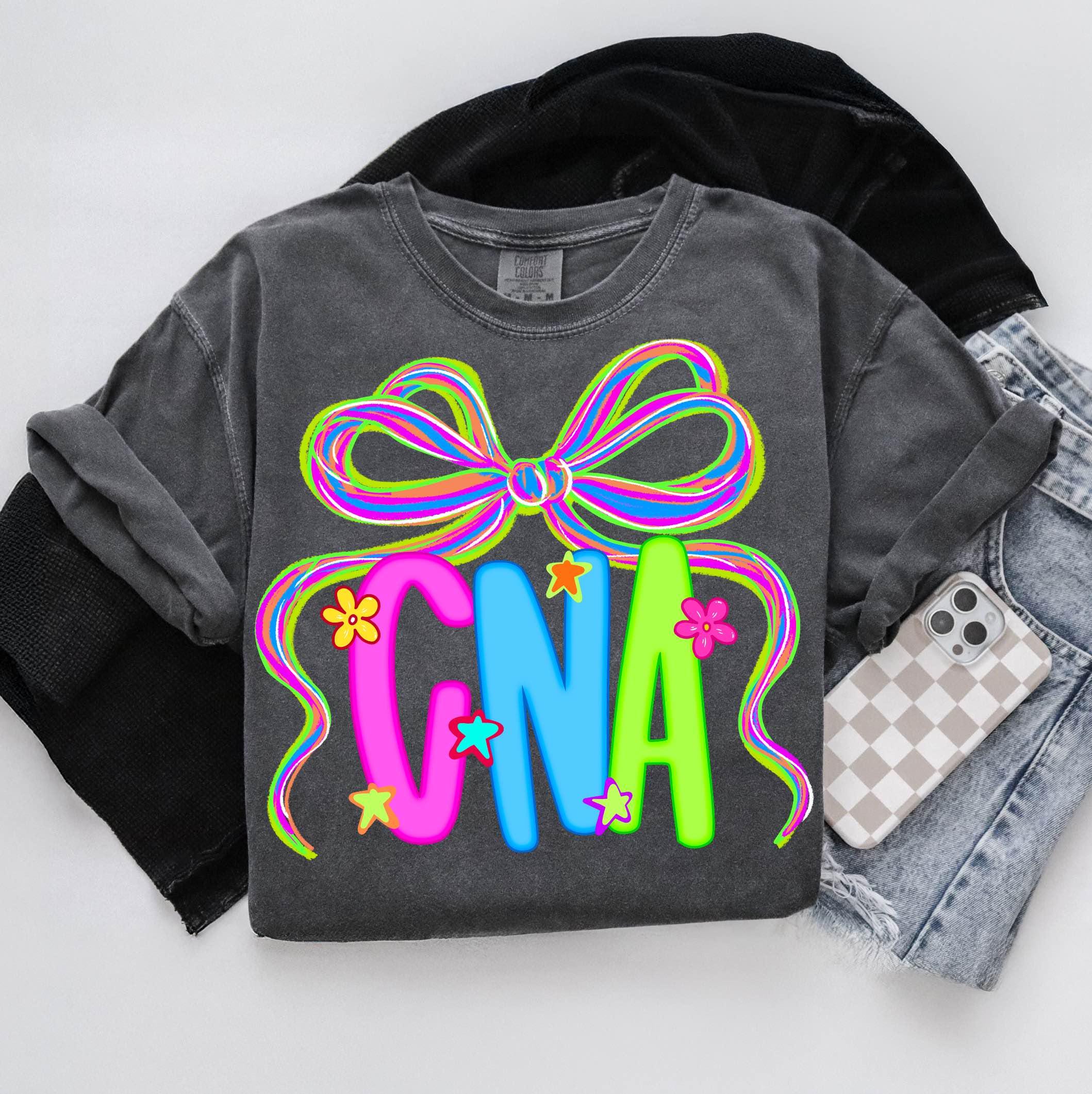Neon Nurse Png, RN Png, CNA Png, NICU Png, Nurse Coquette Bow Png ...