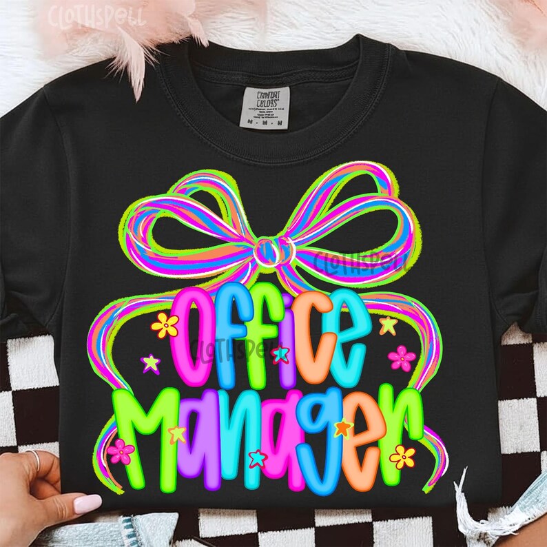 Office Manager Png, Manager Png, Office Manager Sublimation Png, Neon ...