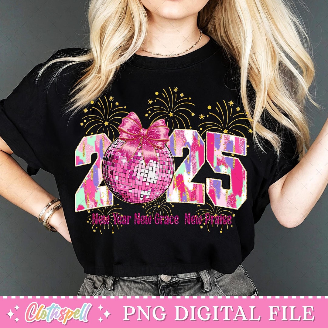 Happy New Year 2025 Png, Retro 2025 New Years Eve Png, Glitter Coquette ...