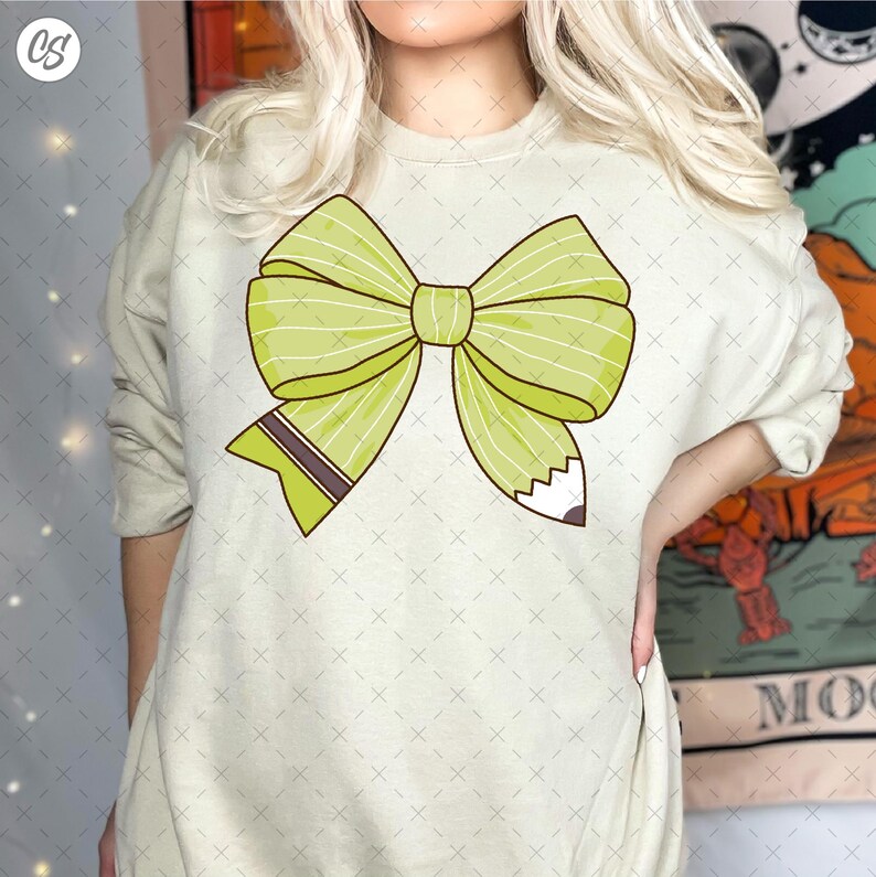 Teacher Pencil Coquette Bow PNG Bundle, Back to School Png, First Day ...