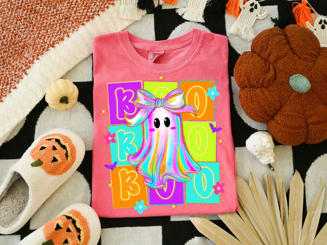 Preppy Ghost Halloween Png, Halloween Png, Neon Halloween Png, Ghost ...
