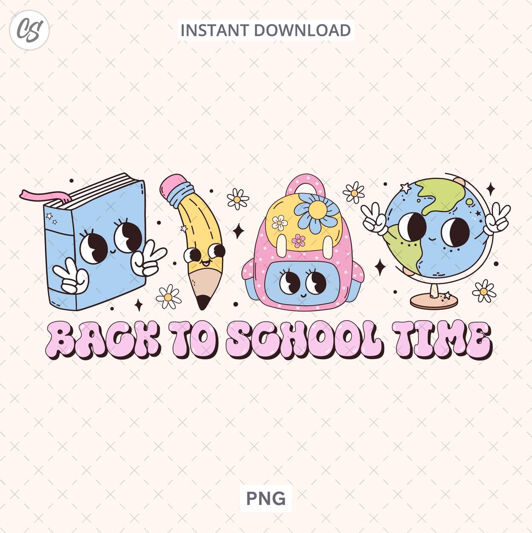 Back to School Png Teacher Png Kindergarten Png Preschool Png Groovy ...