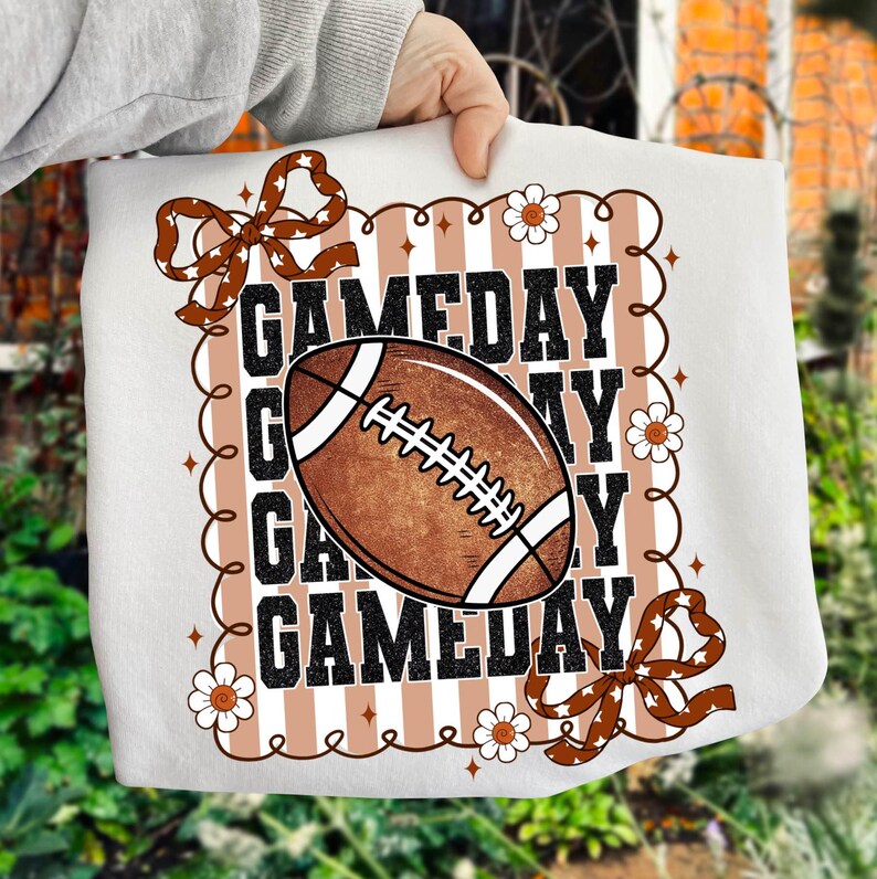 Football Game Day Png, Football Png, Football Coquette Bow Png ...