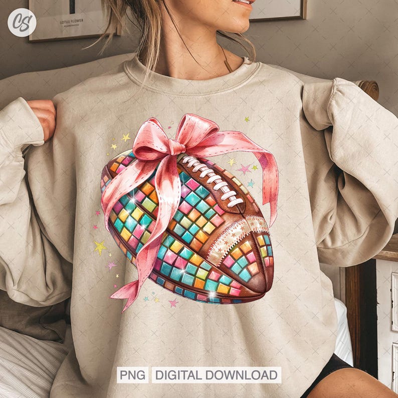 Coquette Football Png, Football Bow Png, Football Mom Png, Cute Pink ...