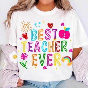 Teacher Png, Best Teacher Ever Png, Teach Png, Retro Crayon Teacher ...