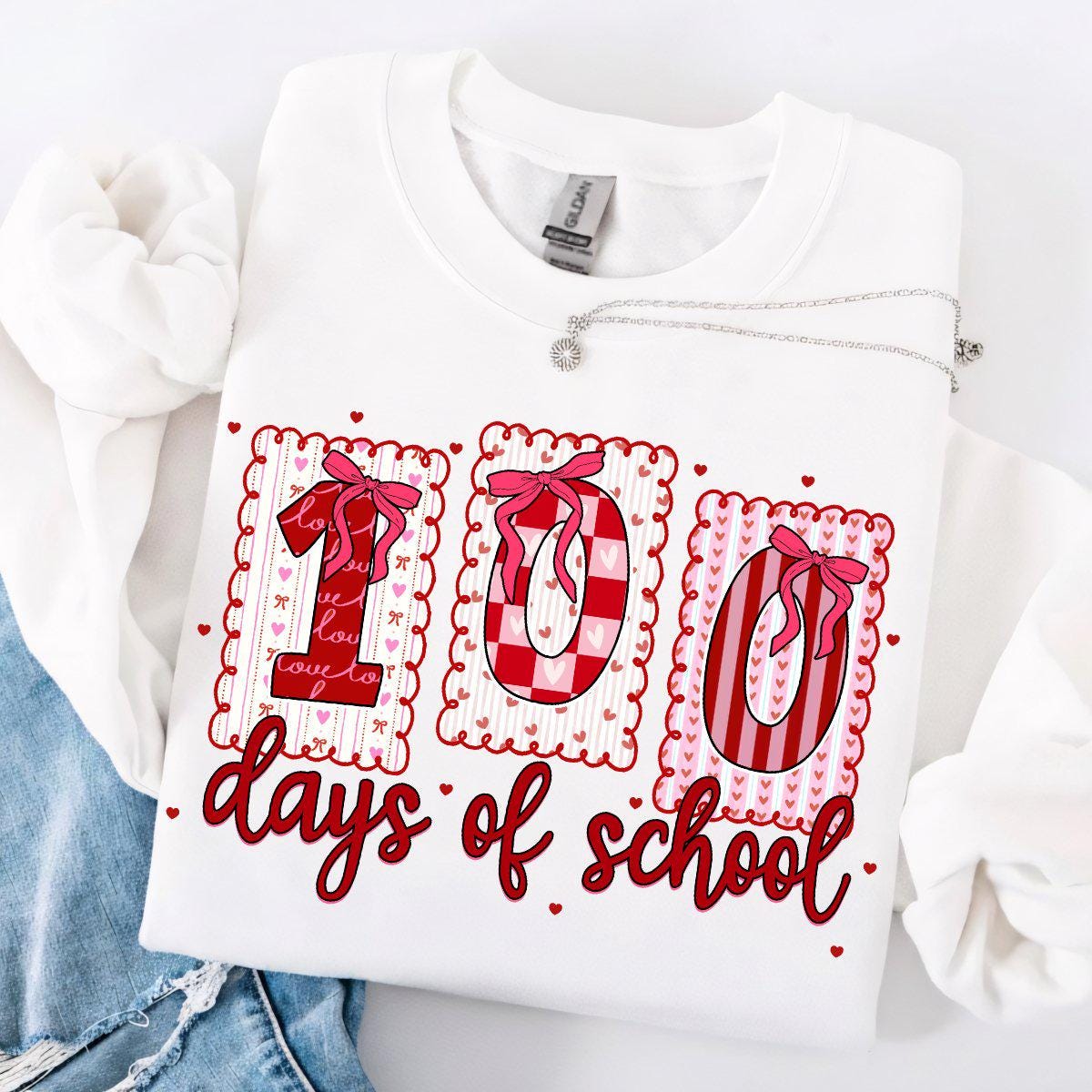 Valentine 100 Days of School Png, 100 Days of School Png, Valentine ...