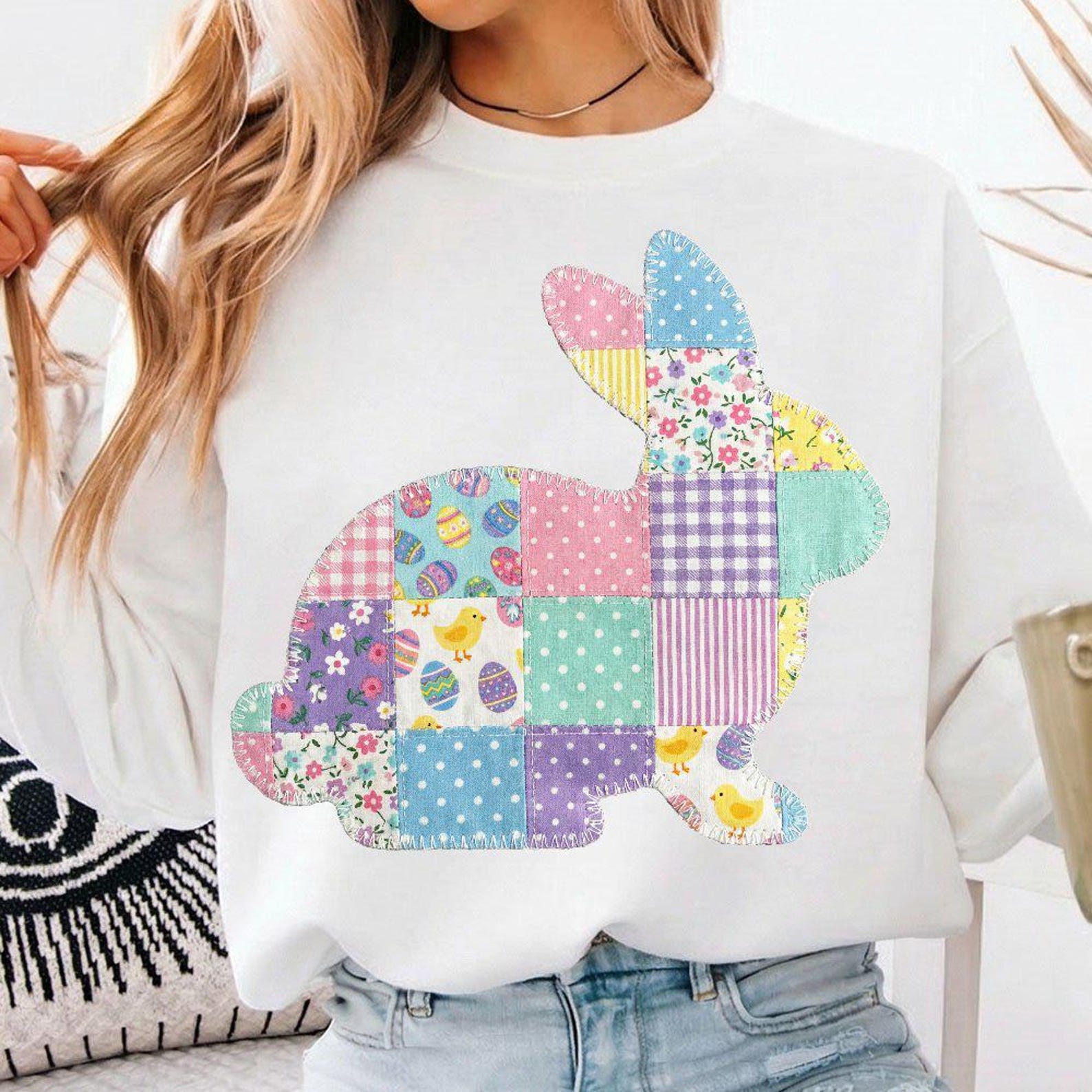 Bunny Png, Easter Png, Patchwork Easter Png, Bunny Easter Png ...