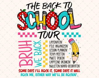 The Back to School Tour Png, School Tour Png, Bruh We Back Png, Retro ...
