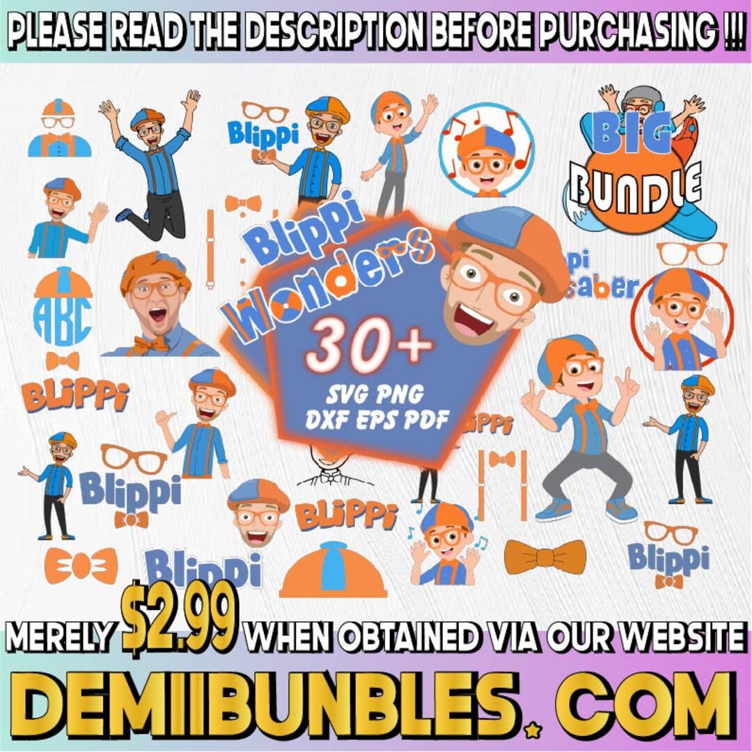Blippi SVG Bundle, Happy Birthday Blippi Svg, Blippi Sublimation Design ...