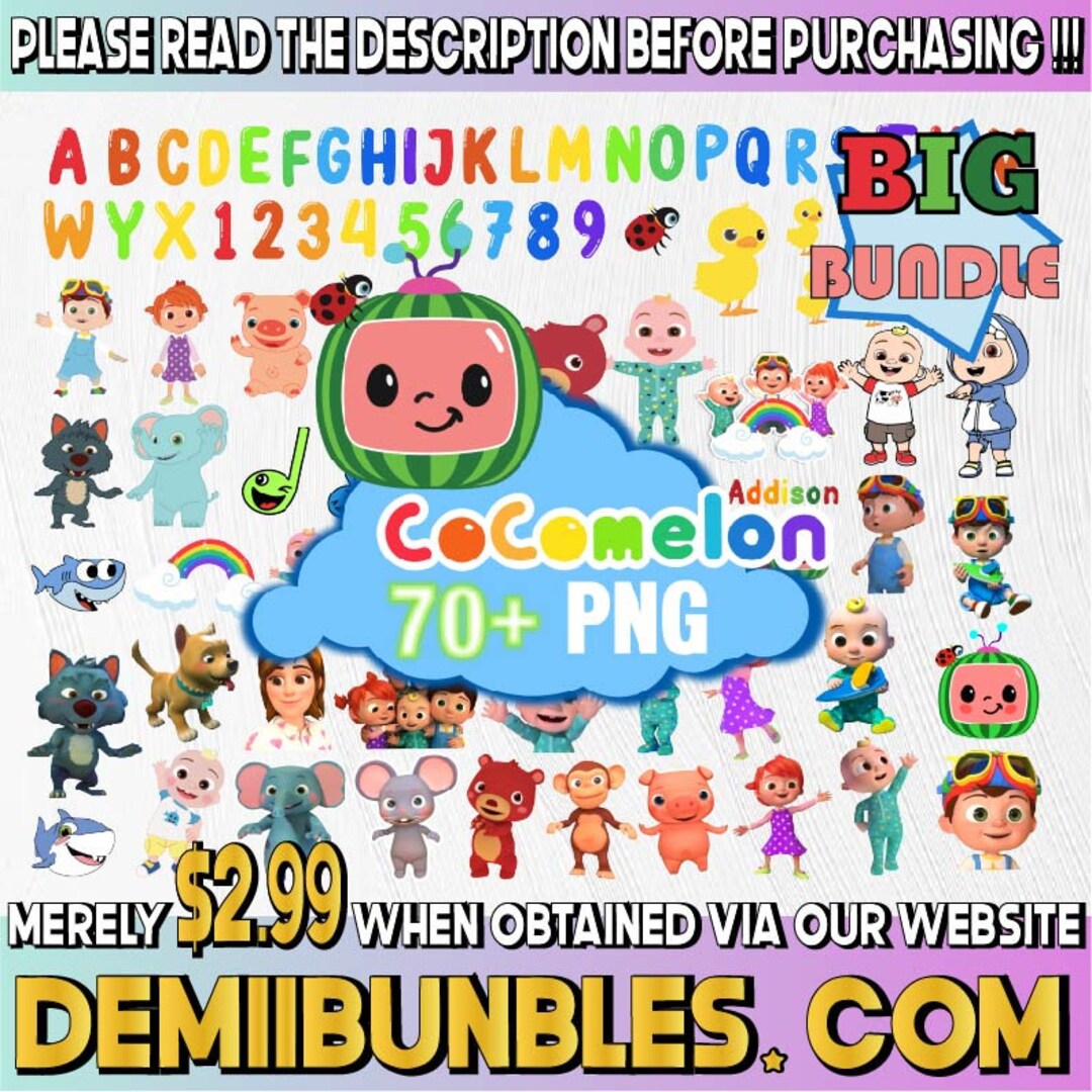 Cocomelon SVG Bundle, Layered Cartoon Svg,png, Vector, Sickers, Clipart ...