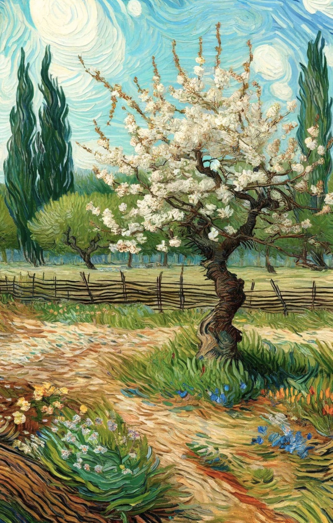 Cherry Tree. Vincent Van Gogh AI Inspiration. PNG 2228x3500 Px, 300ppi ...