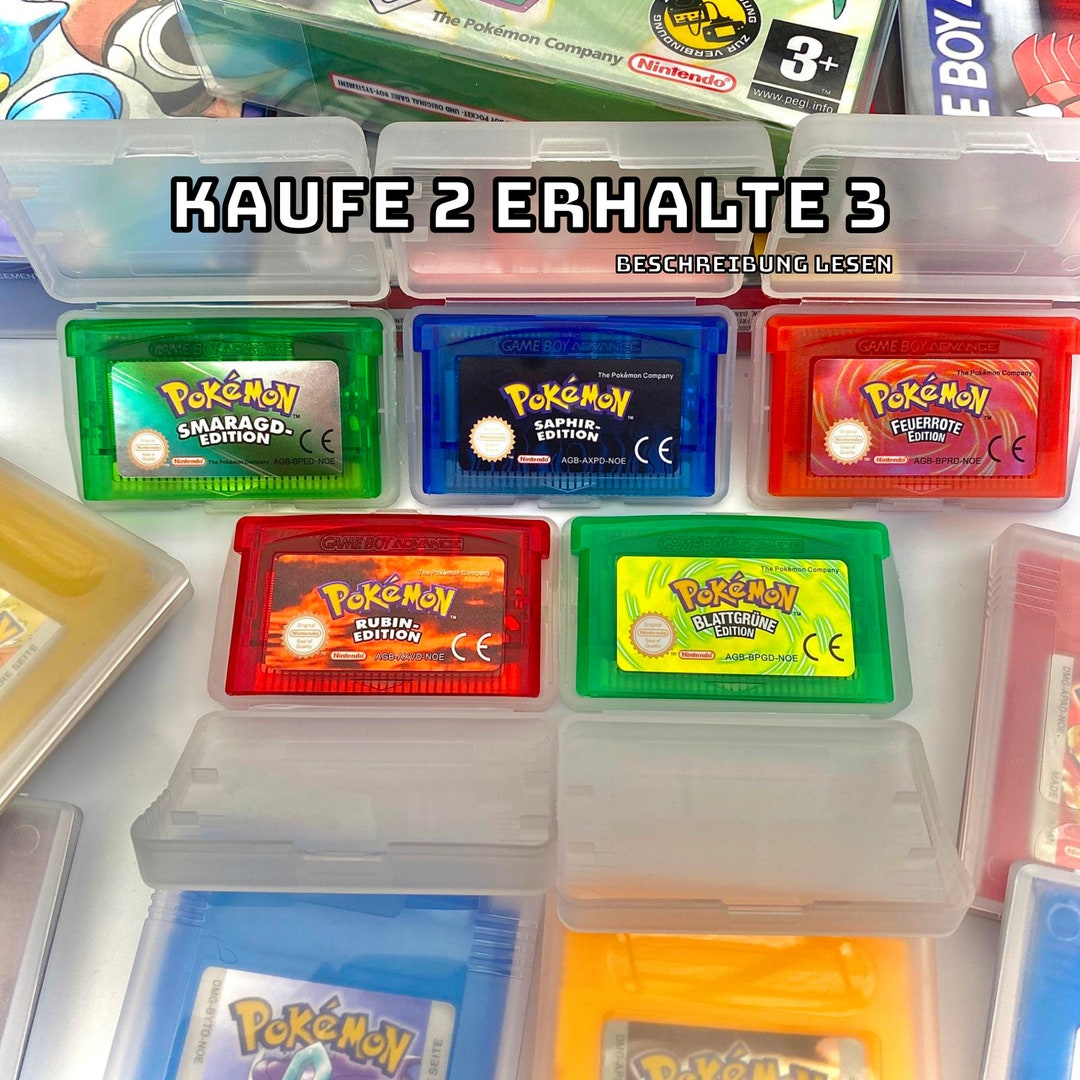 German Pokemon Set Gameboy Emerald Fire Red Leaf Green Edition Game Boy ...