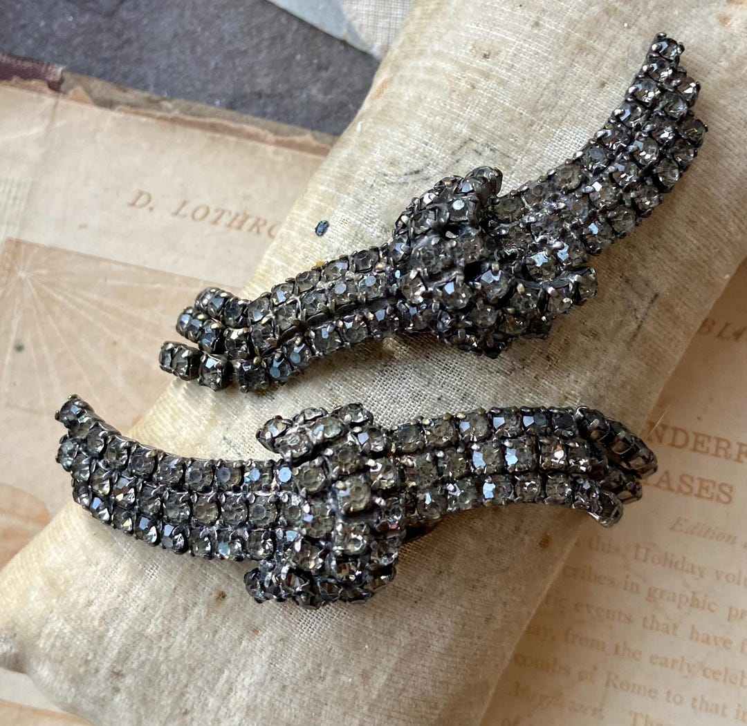 Vintage Musi Shoe Clips Pair Rhinestone Accessory - Etsy