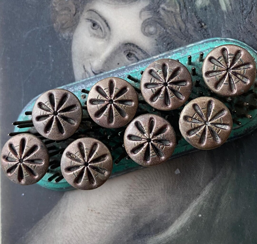 8 Vintage Metal Buttons Victorian 1800s Perforated Pierced Metal - Etsy