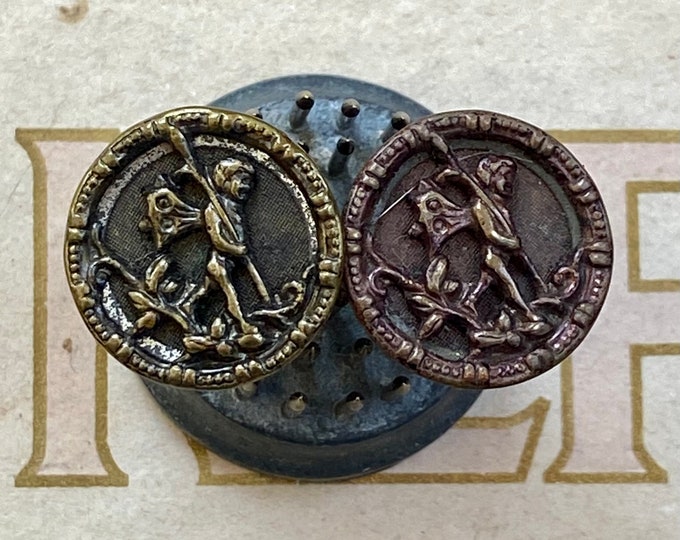 Puck Sprite Antique Brass Button Cupid Picture Button From Midsummer ...