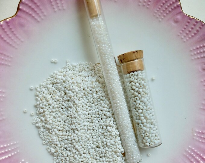 Vintage White Seed Bead Lot Glass Vials - Etsy