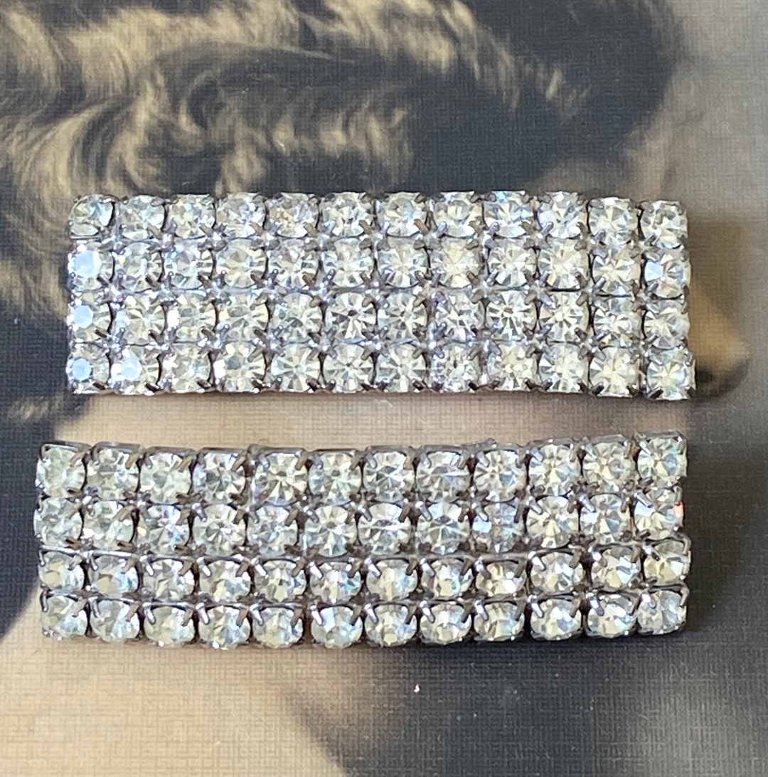 Vintage Shoe Clips Pair Rhinestone Accessory - Etsy