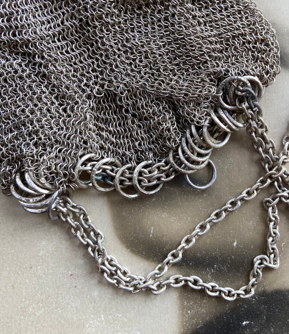 AS IS Antique Purse Chain Mail Metal Mesh Bag Purse G… - Gem
