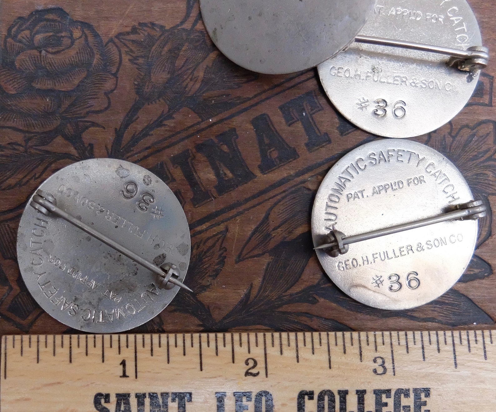 4 Vintage Metal Pin Blanks Findings White Metal Supply Safety - Etsy