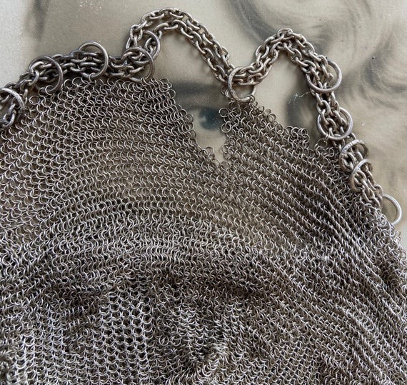 AS IS Antique Purse Chain Mail Metal Mesh Bag Purse G… - Gem