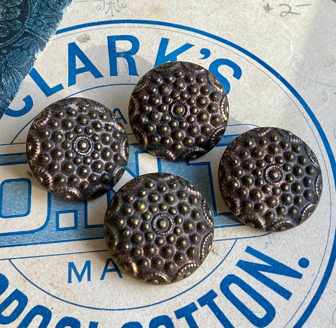 Antique Buttons 4 Large Decorative Metal 1800s Set Bumpy Tops - Etsy