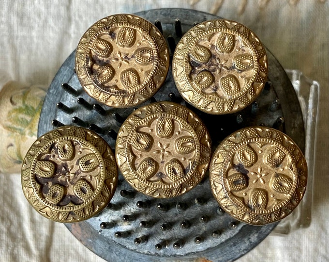 Antique Metal Buttons Brass Gilt Two Piece After 1860 - Etsy