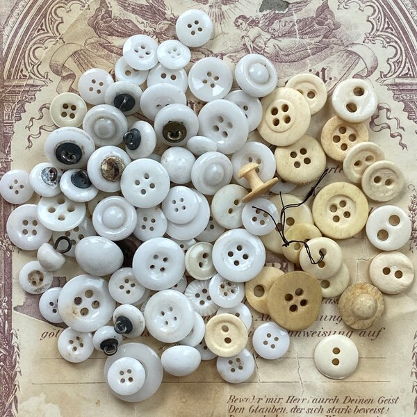 Antique White Button Lot - Etsy